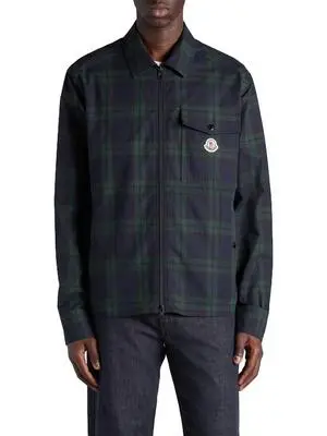 Moncler Plaid Cotton Shirt Jacket - Black Watch