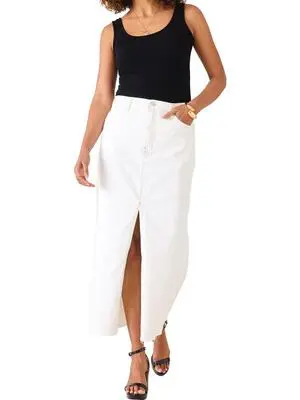 VOYAGEUR BY MERSEA Hopper Denim Maxi Skirt - White Shell