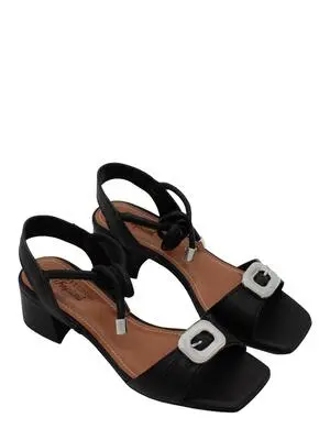 BUTTERO® Ankle Tie Sandal - Preto/ Preto