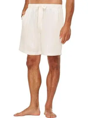 Majestic International Woven Lounge Shorts - Cream