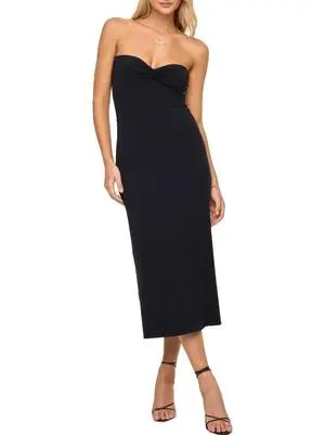 L*Space Lisette Strapless Ribbed Dress - Black