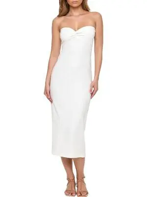 L*Space Lisette Strapless Ribbed Dress - Cream