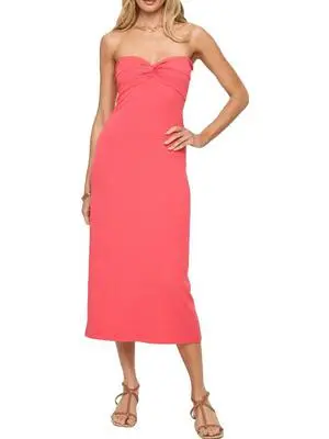 L*Space Lisette Strapless Ribbed Dress - Pout