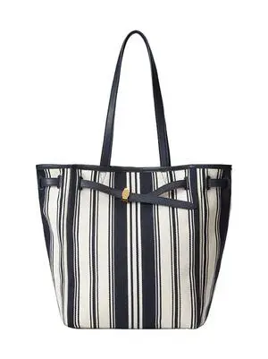 Veronica Beard Stripe Canvas Dash Tote - Navy Multi