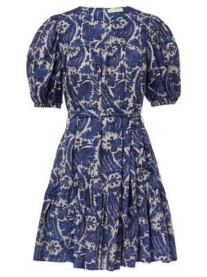 Ulla Johnson Rosalie Printed Cotton-blend Minidress - Blue