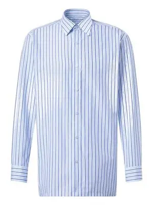 Charvet Striped Cotton Poplin Shirt - Blue