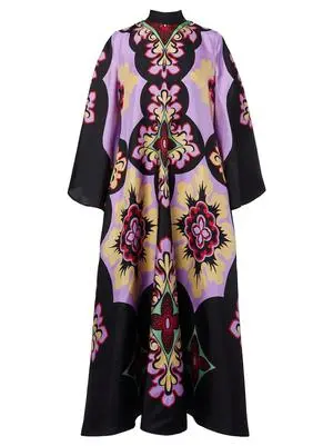 La DoubleJ Palazzo Placée Silk Twill Maxi Dress - Multicoloured