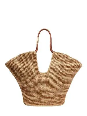 Zimmermann Golden Time Large Raffia Tote Bag - Brown