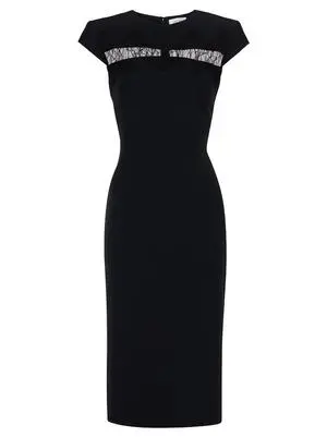 Alexander McQueen Lace-trimmed Midi Dress - Black