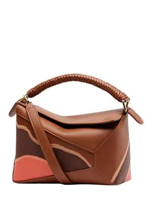 Loewe Puzzle Edge Small Leather Tote Bag - Brown
