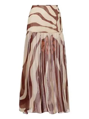Johanna Ortiz Bohemia Printed Midi Skirt - Neutrals