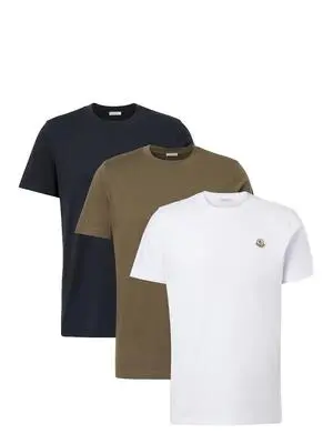Moncler Set Of 3 Cotton Jersey T-shirts - White