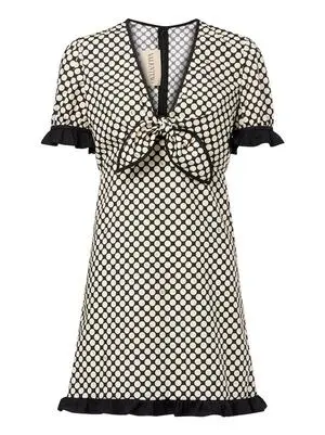 Valentino Garavani Polka-dot Cotton Poplin Minidress - Black