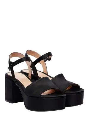 GIANVITO ROSSI Carol 35 Satin Platform Sandals - Black