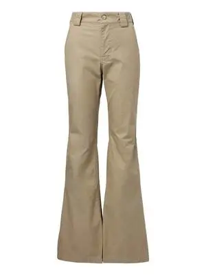 Balenciaga Cotton Twill Flared Trousers - Beige