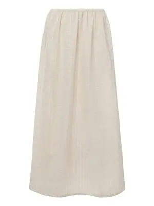 Asceno Rafaela Cotton And Linen Maxi Skirt - White