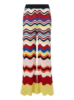 La DoubleJ Chevron Crochet Wide-leg Pants - Multicoloured