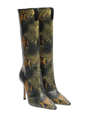 JIMMY CHOO Archive Boot 100 Leather Knee-high Boots - Multicoloured