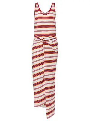 Rabanne Striped Cotton-blend Jersey Maxi Dress - Multicoloured