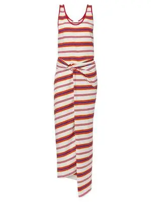 Rabanne Striped Cotton-blend Jersey Maxi Dress - Multicoloured