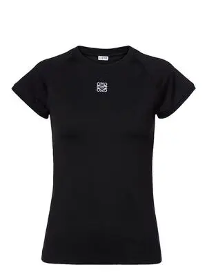 Loewe Anagram Cotton-blend Jersey T-shirt - Black