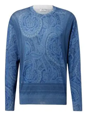 Etro Paisley Silk And Cashmere Sweater - Blue