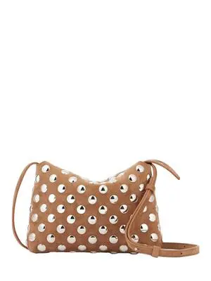Khaite Lina Medium Studded Crossbody Bag - Brown