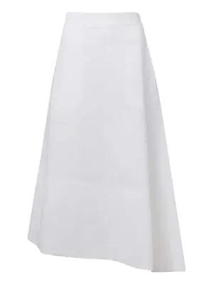 JIL SANDER Asymmetric Linen Midi Skirt