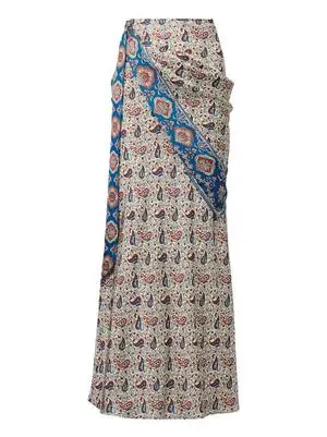 Rabanne Paisley Satin Maxi Skirt - Multicoloured