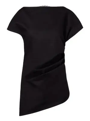 JW Anderson Lace-trimmed Asymmetric Top - Black