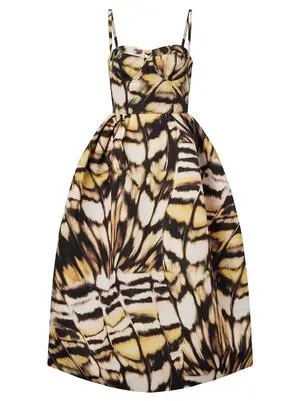 Oscar De La Renta Printed Faille Cocktail Dress - Multicoloured