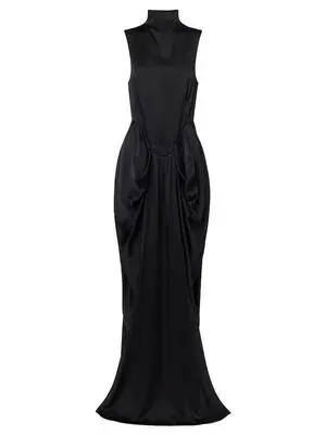 Stella McCartney Draped Satin Gown - Black