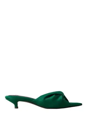 Carven Knotted Satin Mules Emerald