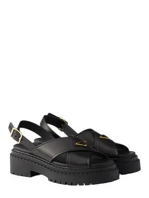 Prada Leather Sandals - Black
