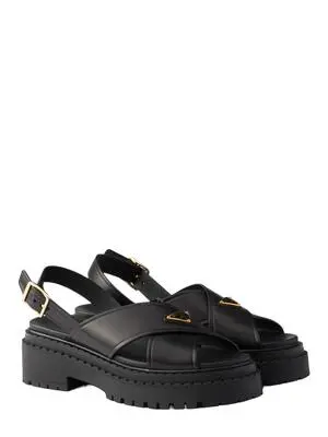 Prada Leather Sandals - Black
