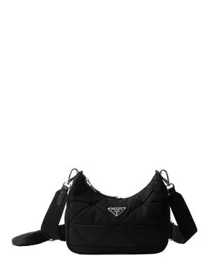 Prada Padded Re-nylon Shoulder Bag - Black