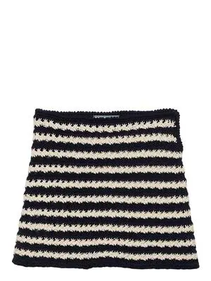 Prada Cotton Crochet Miniskirt Blue/beige