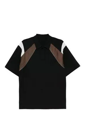 CROQUIS Panelled Polo Shirt - Black