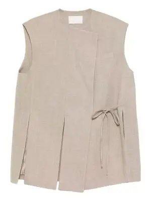 LESS Tied-waist Sleeveless Waistcoat - Neutrals