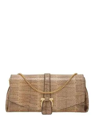 FERRAGAMO Front Flap Crossbody Bag - Metallic