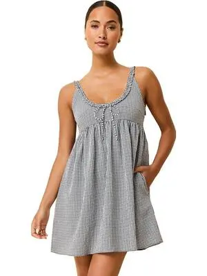 Solid & Striped Cassidy Gingham Babydoll Dress Natural