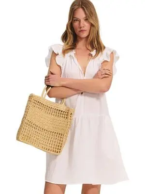 Velvet By Graham & Spencer Woven Shopper Tote - Natural
