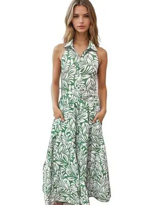 Yumi Kim Riley Printed Cotton Maxi Dress - Green