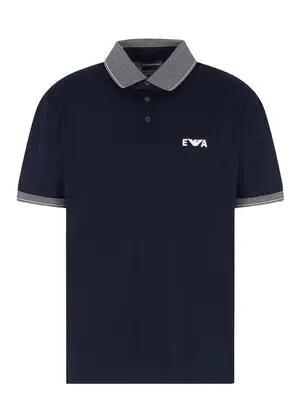 Emporio Armani Piqué Polo Shirt With Super-embossed Ea Embroidery - Navy