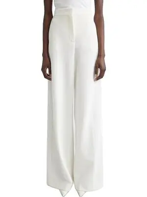 Max Mara Ponte Knit Wide-leg Trousers - White