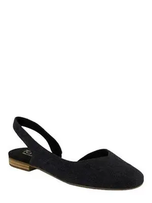 Toms Alene Slingback D'orsay Flats - Black Two Tone Textile