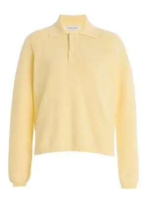 HIGH SPORT Brooke Cotton Polo Sweater - Yellow