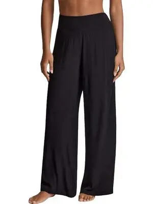 Ralph Lauren Smocked Waist Cover-up Pants - Black