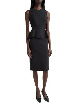 Max Mara Cosmos Sleeveless Knit Peplum Dress - Black
