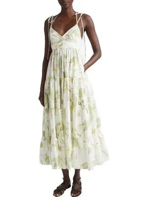 ERDEM Strappy Cotton Poplin Fit & Flare Dress